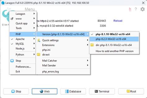 Laragon Update Php Kreaweb
