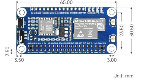 Waveshare Sx1262 Lorawan Node Expansion Board For Rpi Cb Antenna 868 915mhz Robotshop