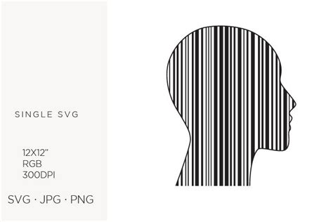 Barcode Human Head Vector Graphic By Biljanacvetanovic · Creative Fabrica
