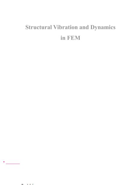Dynamic In Fem Pdf