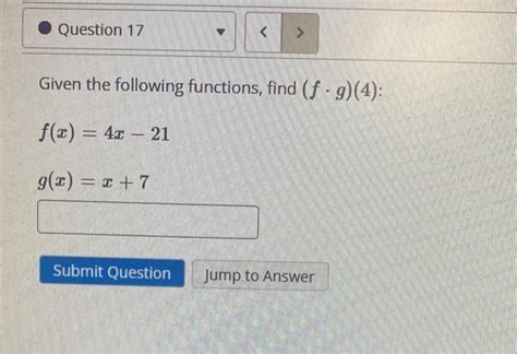 Solved Given The Following Functions Find F⋅g4
