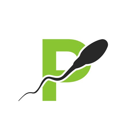 Letter P Sperm Logo Sperm Cell Bank Medical Logo 17602776 Vector Art