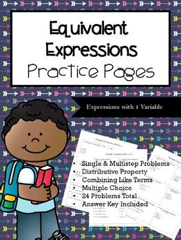 Equivalent Expressions Practice Pages By Learning With Mrs Kirk TPT