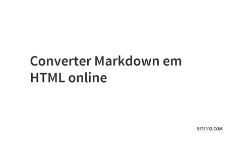 Converter Markdown Em Html Online Site 112