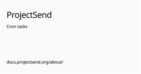 Cron Tasks Projectsend