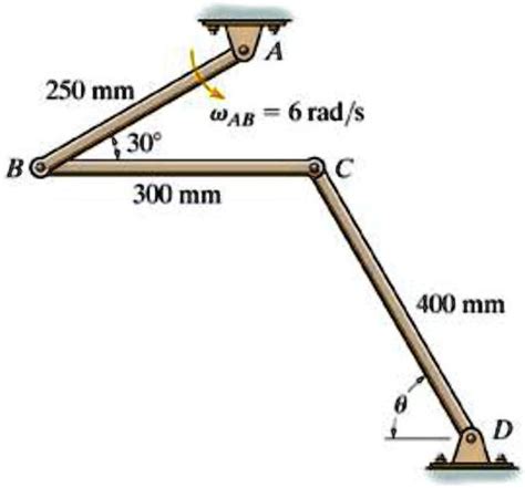 Solved Link Ab Is Rotating At Ï‰ab 6 Rads Using The Equation
