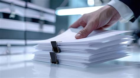 The Hand Arranging Files Premium Ai Generated Image