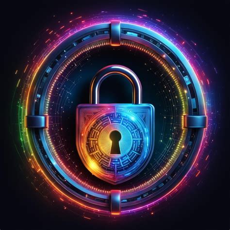 Premium Vector Cyber Security Lock Neon Light Background Vector Illustration Cyber Security