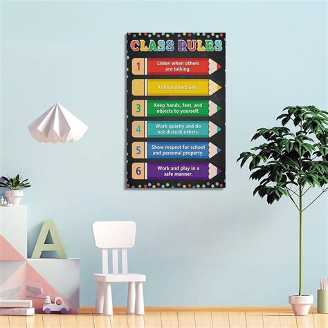 Colorful Pencil Classroom Rules Poster Educational Indonesia Ubuy