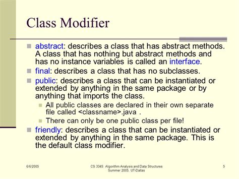 662005 Cs 3345 Algorithm Analysis And Data Structures Summer 2005