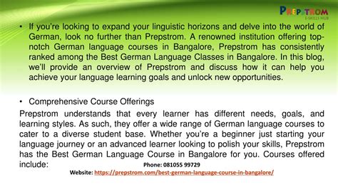 Ppt Best German Language Course In Bangalore Powerpoint Presentation