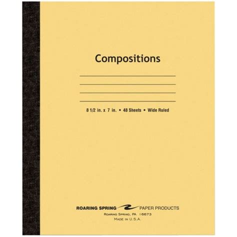 Roaring Spring Composition Notebook 7 X 8 1 2 48 Sheets Manila