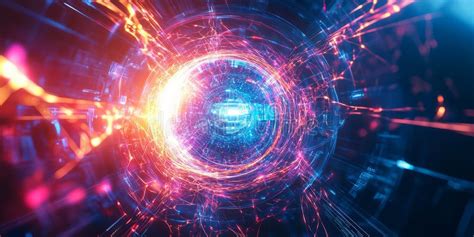 a glowing futuristic ai powered fusion energy generator featuring cybernetic real time plasma