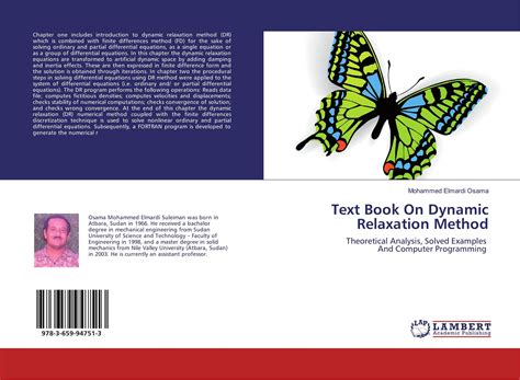 Text Book On Dynamic Relaxation Method 978 3 659 94751 3 3659947512 9783659947513 By Mohammed