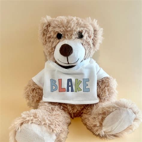 Personalized Teddy Bear Custom Plush Bear With Name Matching Bear And