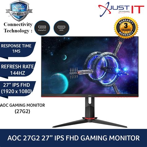 Aoc G Ips Hz Ms Fhd Adaptivesync G Sync Compatible Gaming Monitor Shopee Malaysia
