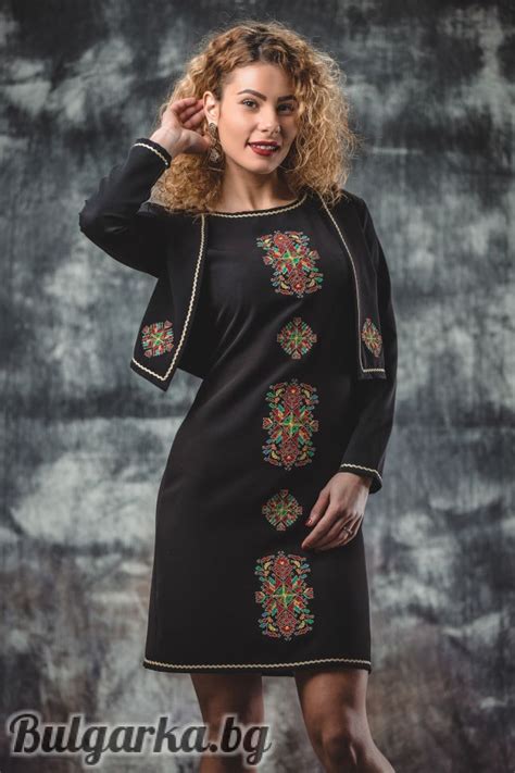 БЪЛГАРКА БГ ЕООД Комплект рокля и сако ЛАЗАРКА Размер дреха M БРОДИРАНИ РОКЛИ С НАРОДНИ