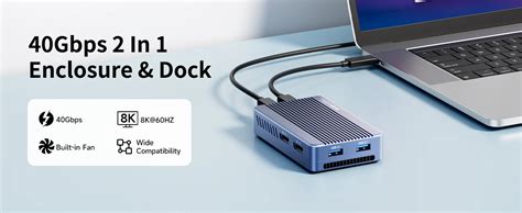 Acasis Thunderbolt4 Enclosure Docking Station M 2 Nvme Ssd Hard Disk Case Multi Function Type C