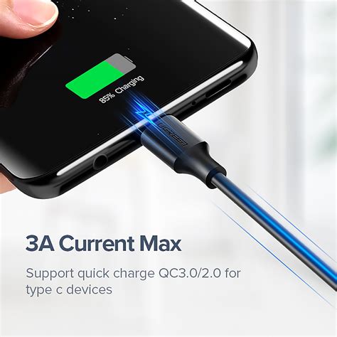 Кабель Usb Type C 3А для быстрой зарядки шнур ЮСБ на Тайп С Ugreen 1м черный продажа цена в