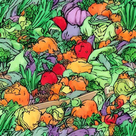 Download Colorful Vegetable Drawing With Empty Wooden Box Patterns Online Creative Fabrica