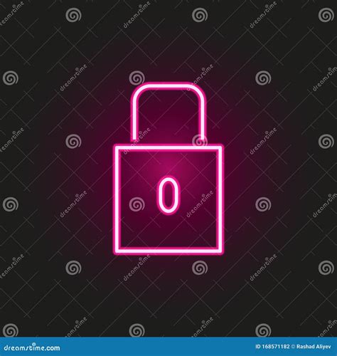 Lock Neon Style Icon Simple Thin Line Outline Vector Of Web Icons For