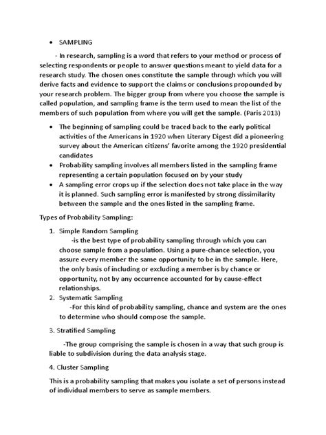 Practical Research Reviewer Pdf Sampling Statistics Interview