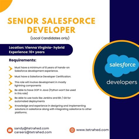 Tetrahed Inc On Linkedin Salesforcedeveloper Techjobs Viennava Hybridwork Salesforcejobs…