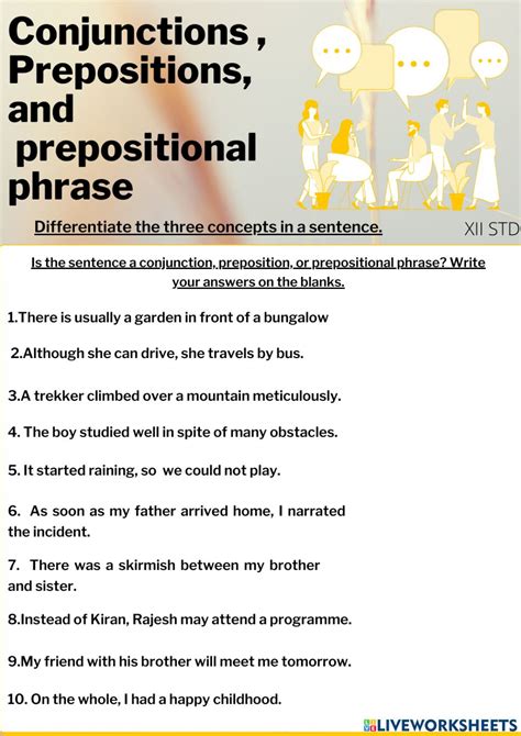 Preposition Vs Conjunction Worksheet Conjunction Worksheets
