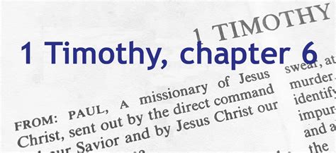 1 Timothy 6 Whitewater Benefice