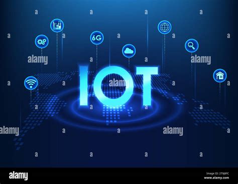 Internet Of Things Technology Iot Is Placed On The World Map With Icons Shows The Connection Of