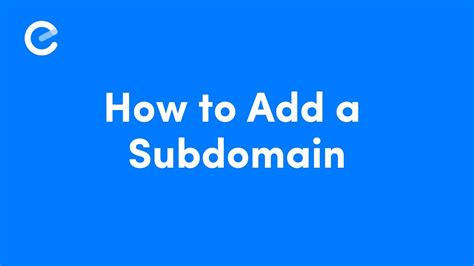 Epanel How To Add A Subdomain Youtube