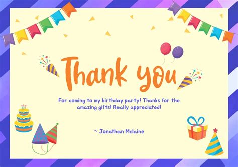Thank You Birthday Party Design Template Pixlr