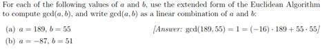 Solved For Each Of The Following Values Of A And B Use The Chegg