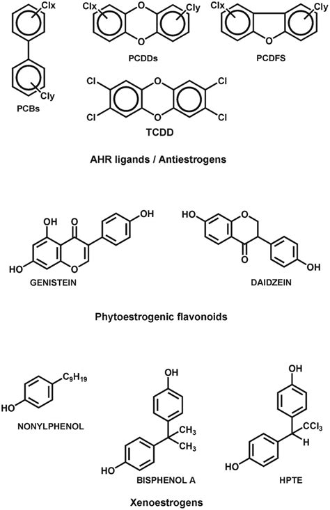 Structures Of Diverse Endocrine Disruptors That Modulate Estrogen
