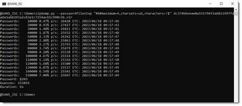 Brute Force ZIP Password Cracking With Zipdump Py SANS ISC