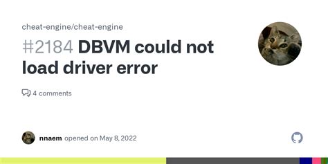 DBVM Could Not Load Driver Error Issue 2184 Cheat Engine Cheat