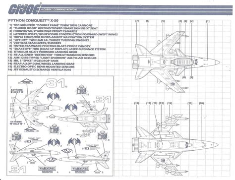 1989 Cobra Python Patrol Conquest X 30 Original Vehicle Blueprints Gi Joe Jtc 1910037150