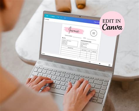 Editable Invoice Template Printable Invoice Form Small Etsy