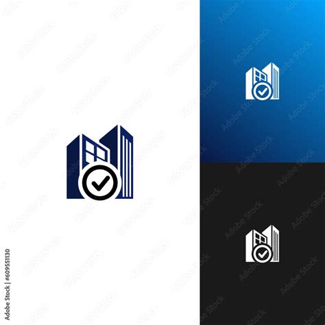 Logo Fo Building Regulations Database Illustration Of Building And Checkmark Stock Vector