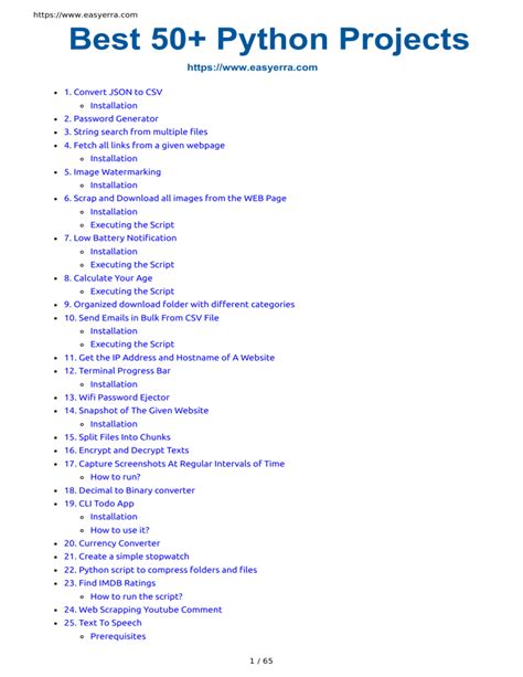 50 Python Projects List