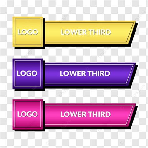 현대적인 낮은 세 번째 라벨 배너 디자인 하단 3분의 1 상표 배너 Png 일러스트 및 Psd 이미지 무료 다운로드 Pngtree