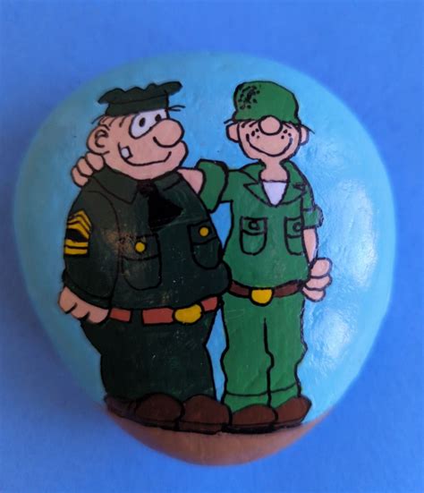 Beetle Bailey And Sarge Painted River Rock Etsy