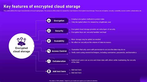 Key Features Of Encrypted Cloud Storage Cloud Cryptography Ppt Sample