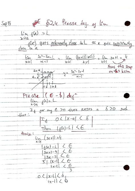 Calc 1 Notes Precis Def Of Lim Continuity Math 1120 Studocu