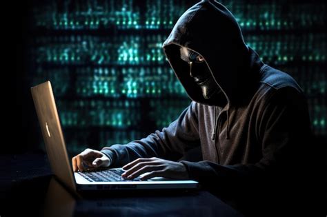Premium AI Image A Hacker Wearing Anonymous Mask And Hacking Pc Ai Generated