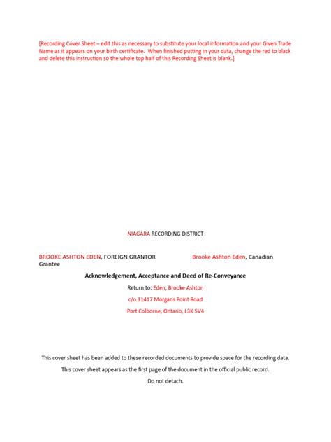 Recording Cover Sheet Template Pdf
