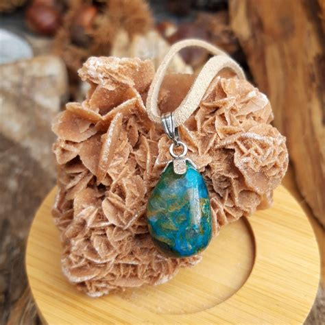 Pendentif Chrysocolle Pierre Naturelle Evanesens
