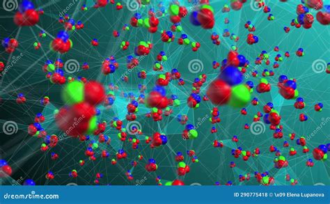 Abstract Movement Of Atom Molecules Plexus Structures Cgi Motion