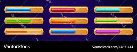 Game Progress Bars Cartoon Ui Elements Set Vector Image