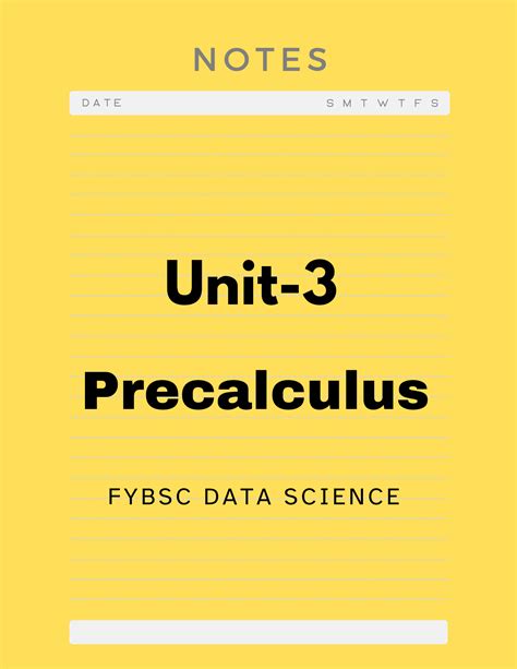 Unit 3 Precalculus